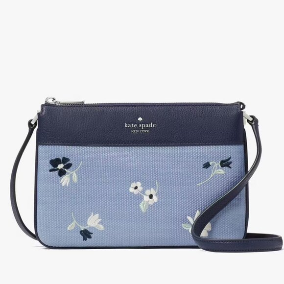 kate spade | Bags | Kate Spade Leila Floral Embroidered Triple Gusset ...